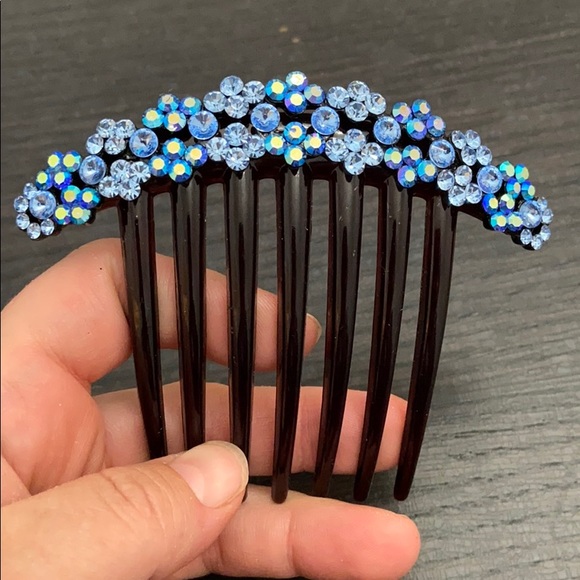 Vintage | Accessories | Vintage Swarovski Crystal Enamel Hair Comb ...